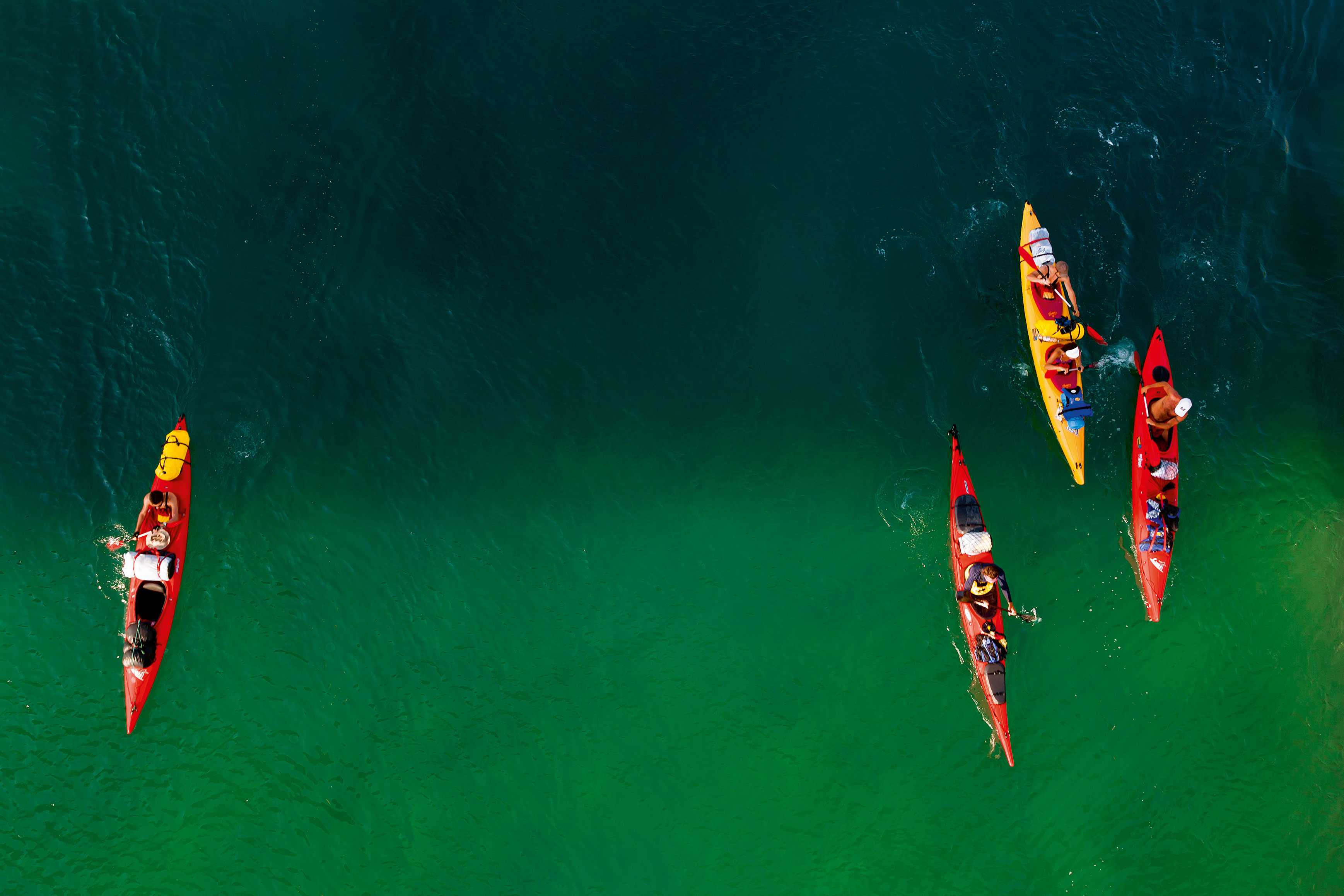 Kayaking and canoeing on Croatian rivers or Adriatic sea